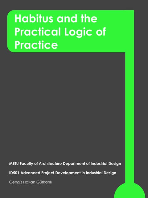 STRUCTURES AND THE HABITUS- Pierre Bourdieu | PPTX | Science