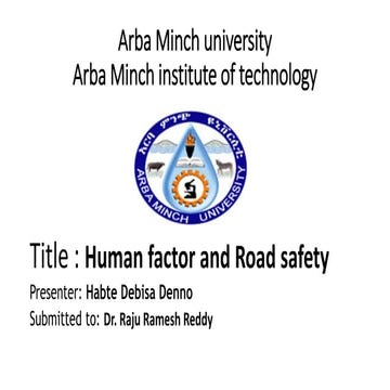 human factor and road safety | PPTX