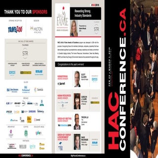 2016 Hotel Association of Canada's National Conference _ Brochure | PDF