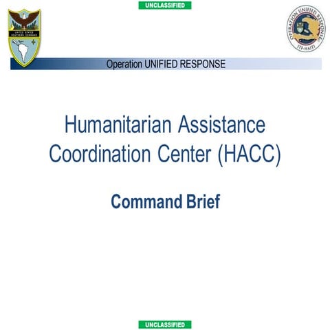 (HACC) Humanitarian Assistance Coordination Center | PDF