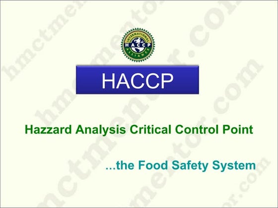 Hazards analysis and critical control points | PPT