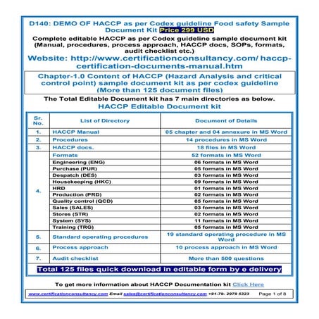 Ready to use HACCP Documentation Kit | PDF