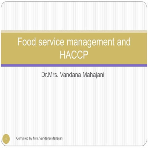 Food Service Management and HACCP | PPTX