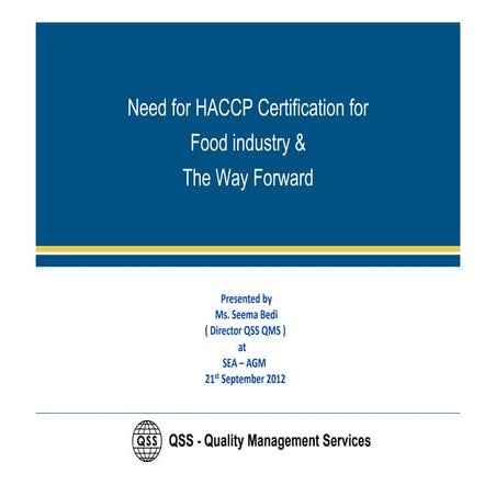 HACCP Certification for Food Industry_2012 | PDF
