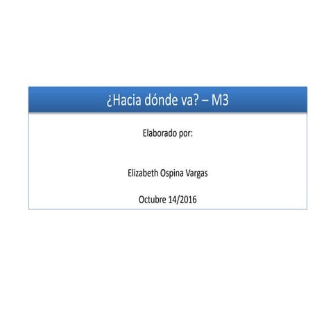 Hacia donde va m3 | PPTX