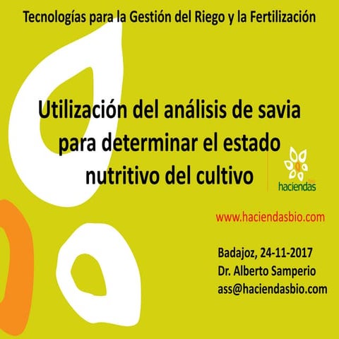 The use of sap analysis to determine the nutritional status of the crop ...