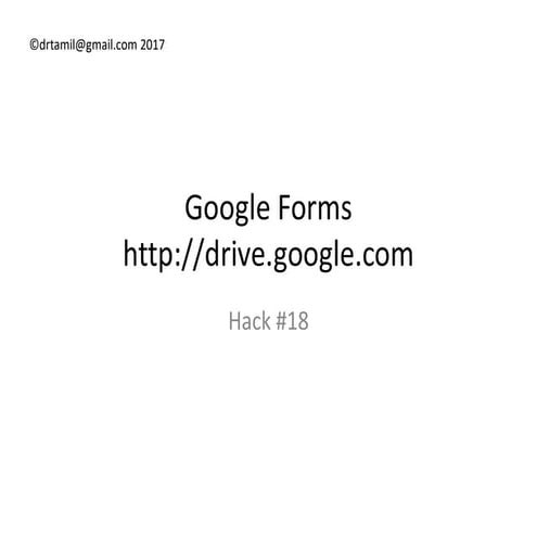 Hack#18 Using Google Forms For Quiz | PDF