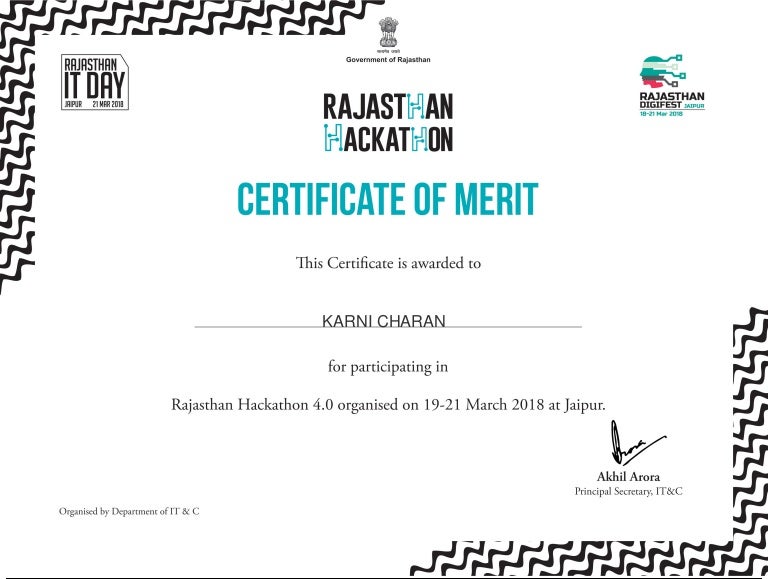 Hackathon4.0 certificate