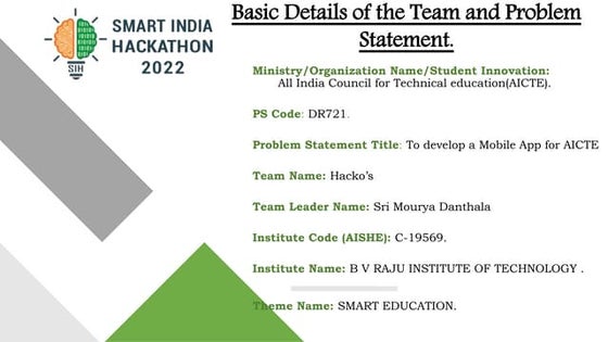 SIH2024 ppt presentation for smart india hackathon | PPTX