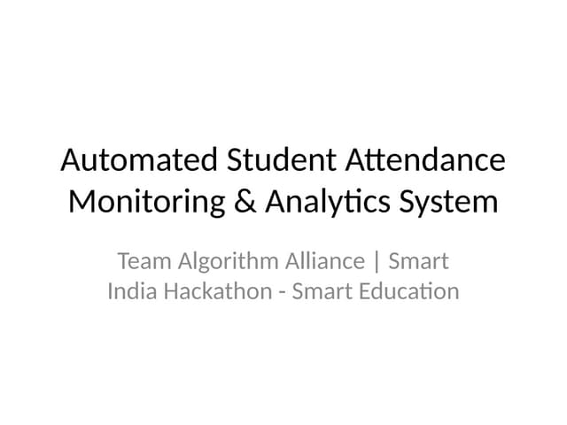 Smart Curriculum Activity & Attendance App | PPTX