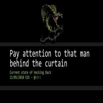Pay attention to that man behind the curtain: Current state of Hacking ...