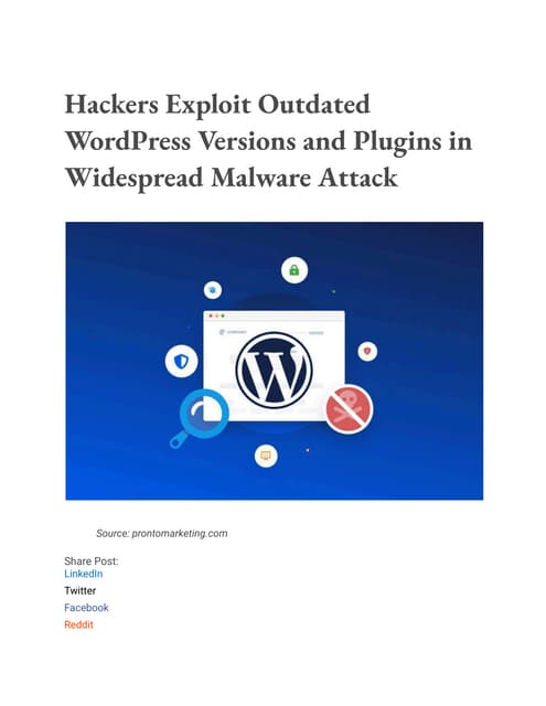 Hackers Exploit Outdated Wordpress Versions And Plugins In Widespread 8579