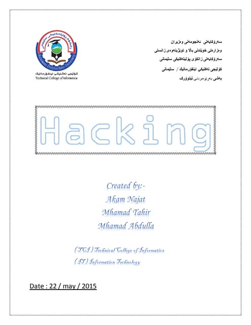 hacking presentation slide | PPTX | Computing | Technology & Computing