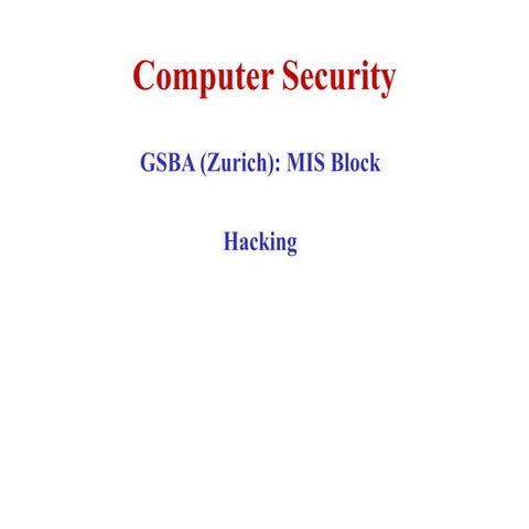 hacking and Computer viruses for Cyber Security | PPT