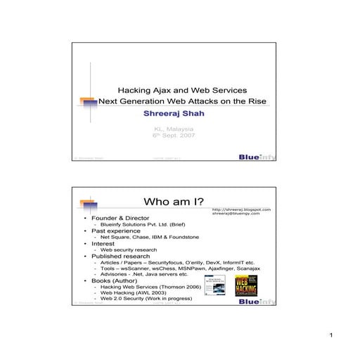 Hacking Ajax And Web Services Next Generation Web Attacks On The Rise Ppt 2203