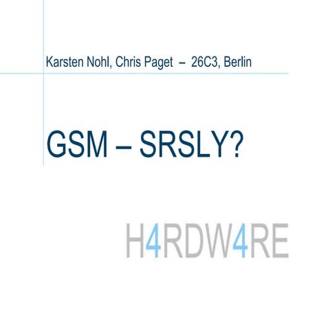 Hacking Gsm - Secret Keys Revealed | PDF