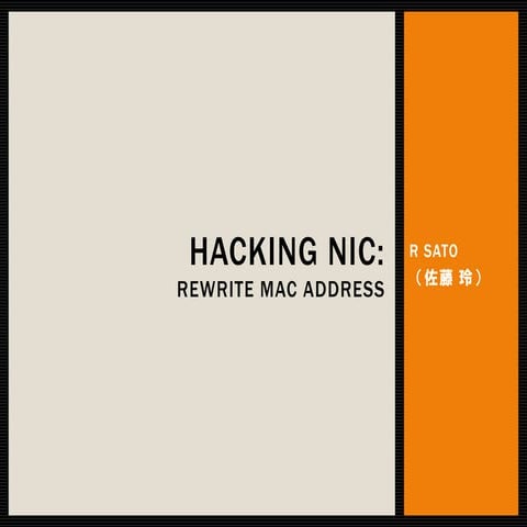 Hacking NIC: rewrite MAC address | PDF