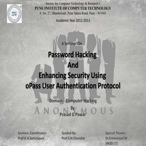 Password Stealing And Enhancing User Authentication Using Opass Protocol Ppt 2654