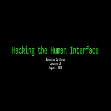 Hacking The Human Interface | PPT | Free Download