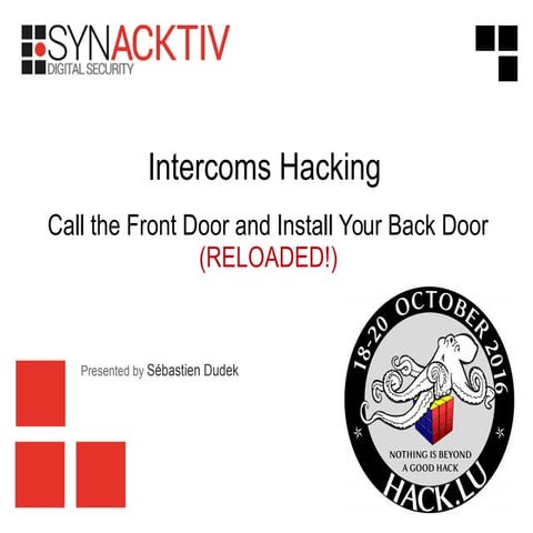 Hack.lu 2016 - 2G and 3G intercom hacking | PPT