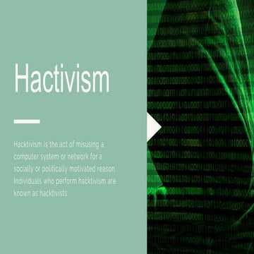 Hacktivism slide show | PPTX