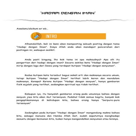 Hadapi dengan Iman | PDF