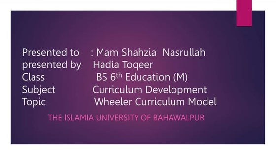 Curriculum model by nicholls | PPT