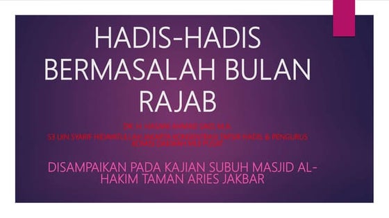 4 Bbulan Hharam - Ppengajian Baitul Muttaqin bsd - Dr. H. Hasani Ahmad ...