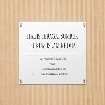 HADIS SEBAGAI SUMBER HUKUM ISLAM KEDUA(2).pptx