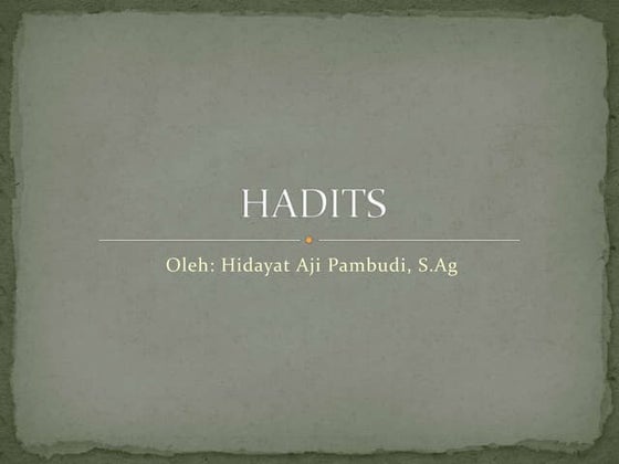 Hadis nabawi & hadis Qudsi | PPT