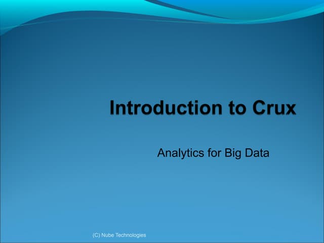 Hadoop Bangalore Meetup Dec 2011 Crux Ppt