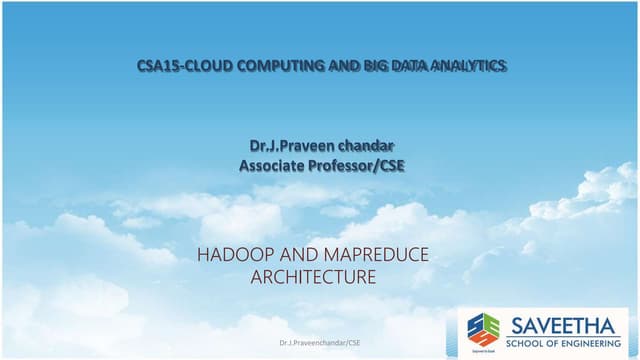 Hadoop And Mapreduce Architecture Unit 5ppt Databases Computer