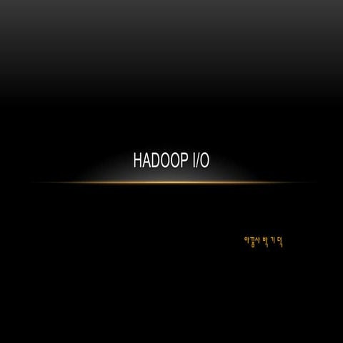 Hadoop io | PDF