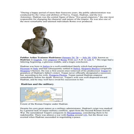 Roman Emperor Hadrian | PDF