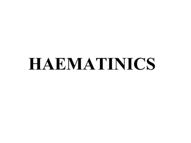 Haematinics | PPT
