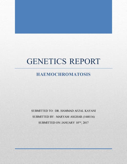 Severe Hereditary Hemochromatosis Due to Heterozygous H63D Mutation ...