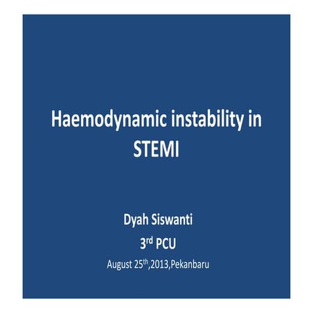 Haemodynamic Instability in STEMI | PDF