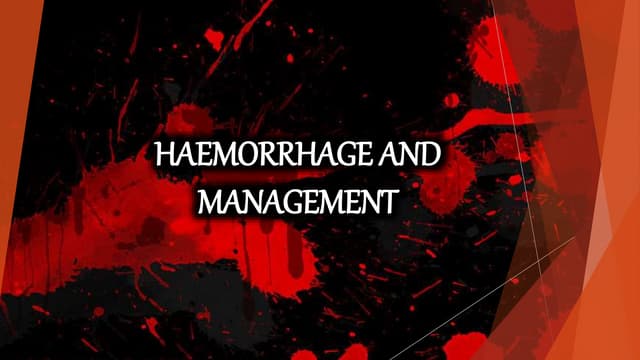 Haemorrhage | PPT