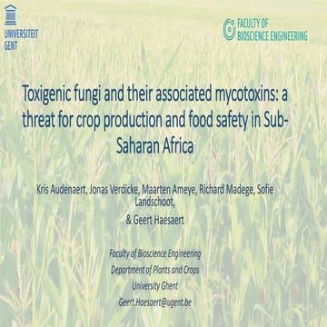 Toxigenic fungi and their associated mycotoxins: a threat for crop ...