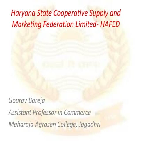 HAFED- Haryana State Cooperative Suppy and Marketing Federation Limited ...