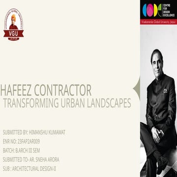 Hafeezcontractor his lifestyle and design | PPTX