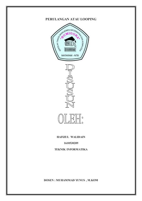 Perulangan atau looping dalam java | DOCX