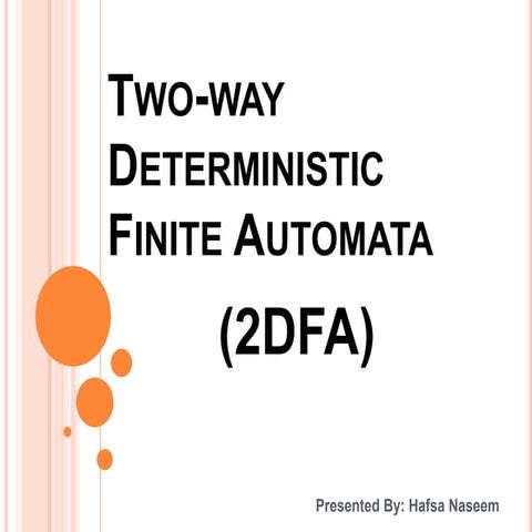 Two Way Deterministic Finite Automata Ppt