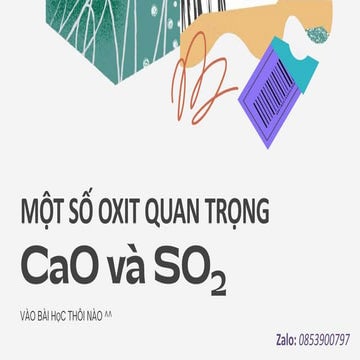 Hóa học 9 - Bài 2 - Một số oxit quan trọng | PPTX