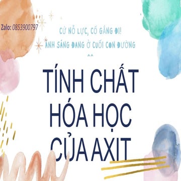Hóa học 9 - Bài 3 - Tchh của axit | PPTX
