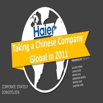 Haier: Taking a chinese company global in 2011 | PPT