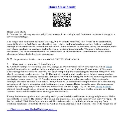 Haier Case Study | PDF
