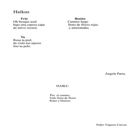 Haiku 1 eso José Manuel, Ángela y Pedro | PDF