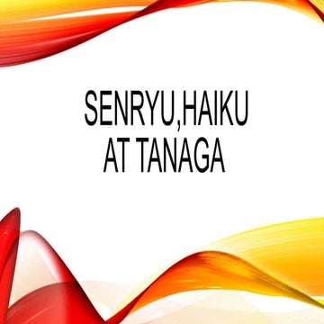 Tanaga Diona Dalit Tanka Haiku | PPT