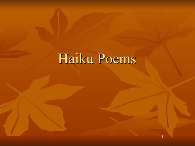 Haiku poetry | PPT